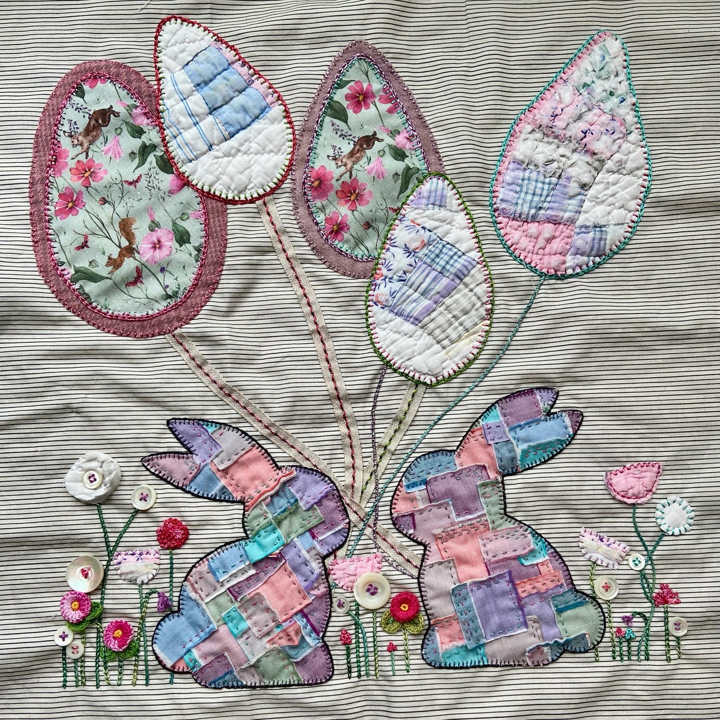Slow Stitch Kit - Easter Bunnies and Balloons – Forage